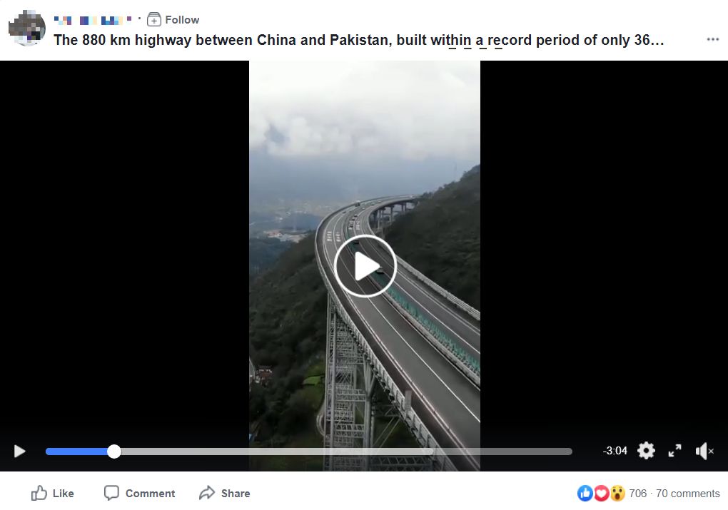 The video is of Yaxi Expressway in Sichuan of China, not the one ...