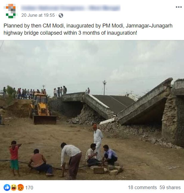 The collapsed Jamnagar-Junagarh highway bridge wasn’t inaugurated by PM ...