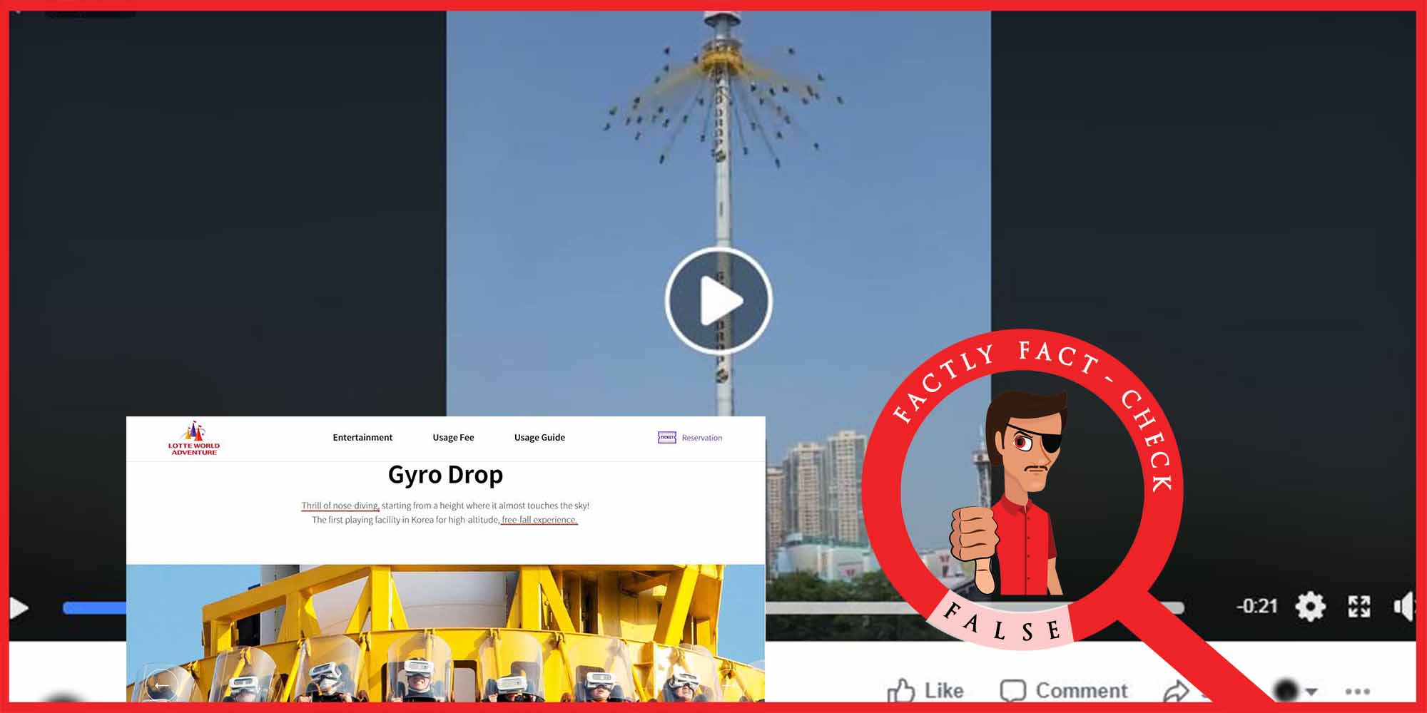 The Gyro Drop video posted on Facebook is a work of CGI graphics - FACTLY