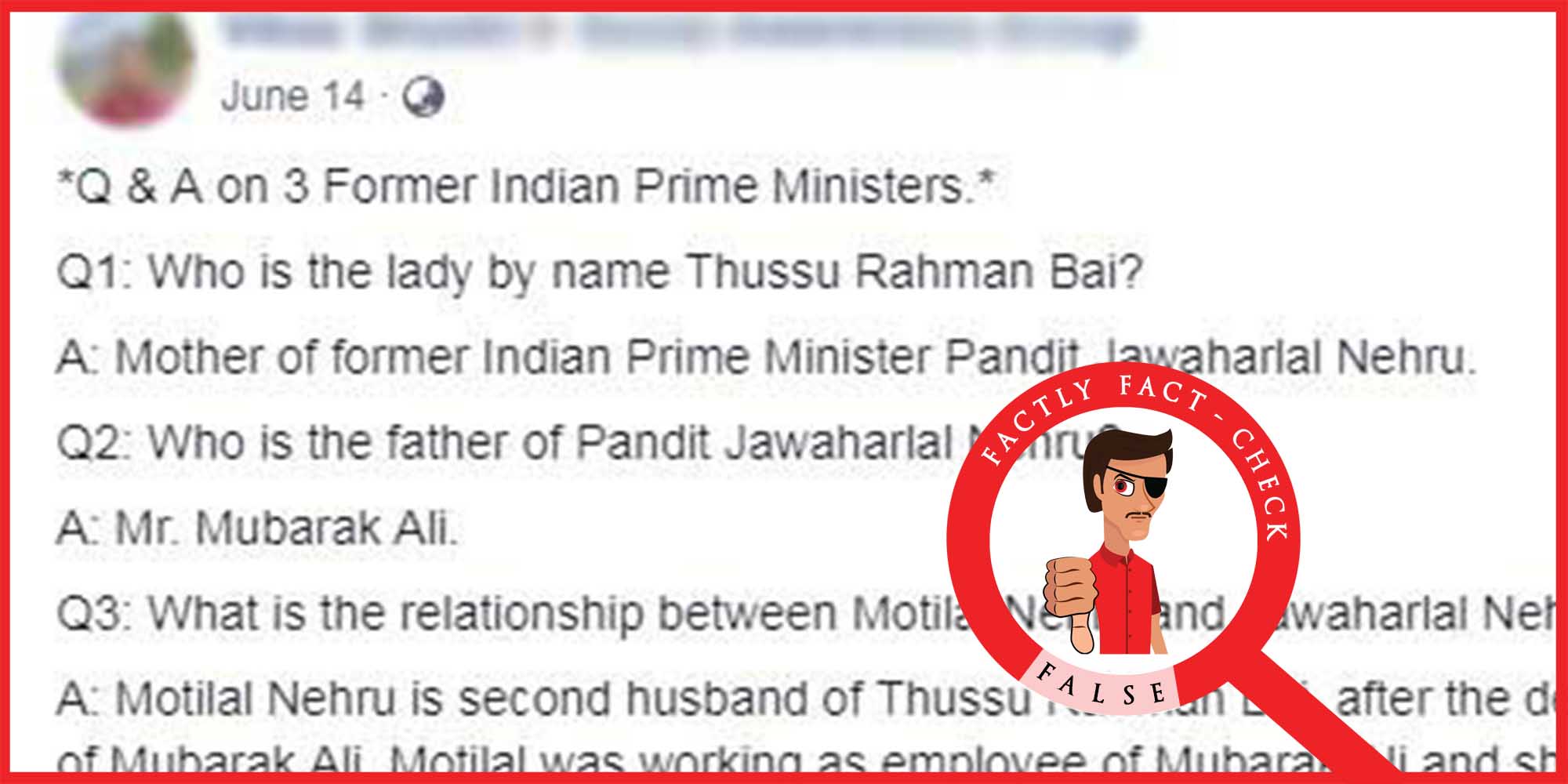 Nehru's parents are Muslims? No, M.O. Mathai made no such comments in ...