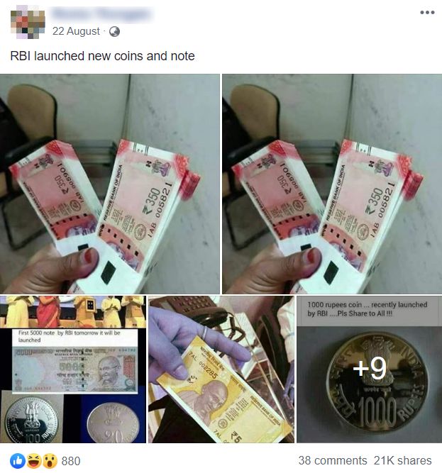 5000 Indian Rupees Coin