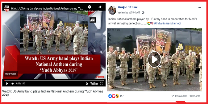 No, this video doesn't show the US army band playing the Indian ...