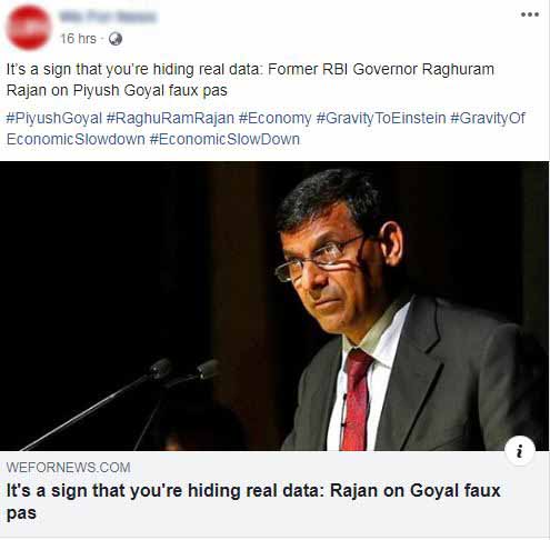 Raghuram Rajan has not tweeted on Piyush Goyal’s faux pas. He does not ...