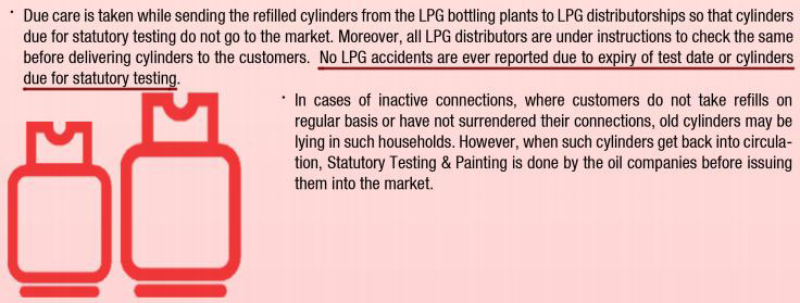 IOCL has clarified that “there is no expiry date for LPG cylinders ...
