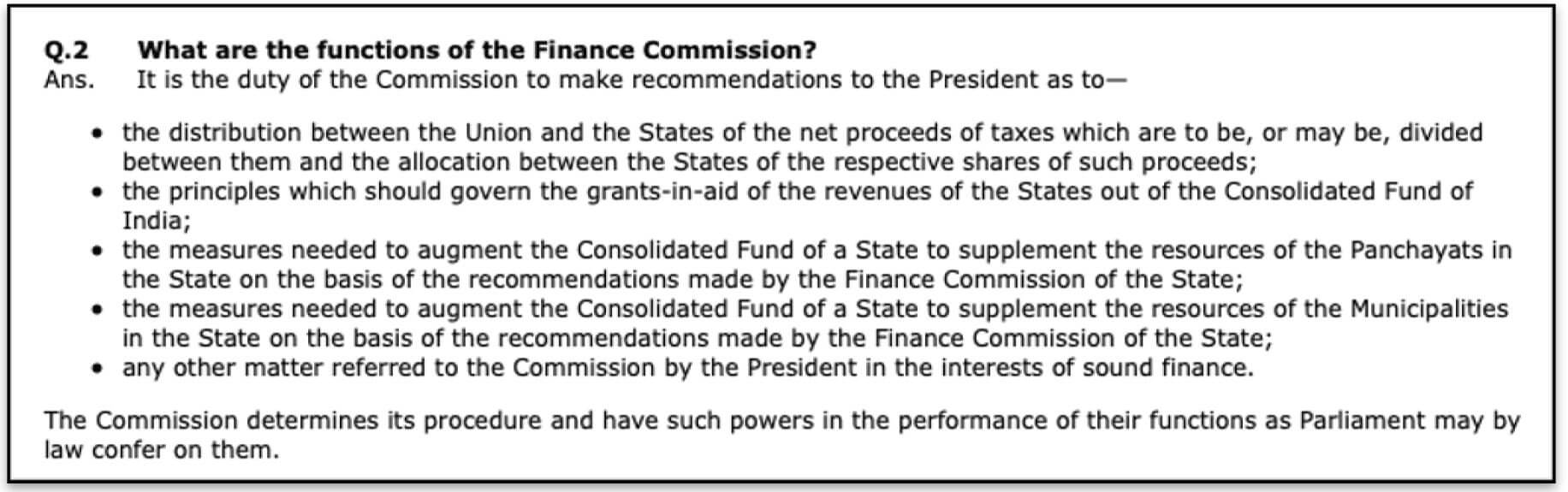 What did the 15th Finance Commission recommend for 2020-21?