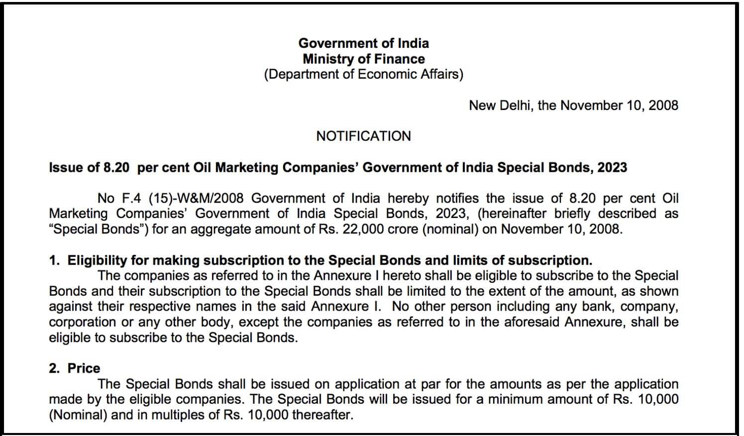 Data: What is the worth of Oil Bonds pending for repayment?