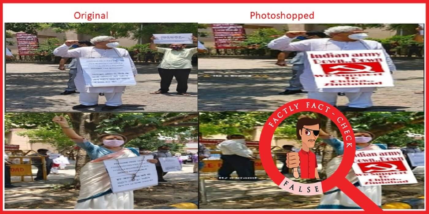 Morphed photos shared as CPI (M) leaders protesting against Indian army ...