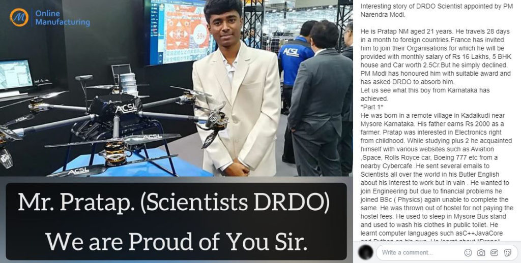 ‘Drone boy’ Prathap has not been appointed as a scientist in DRDO by PM ...