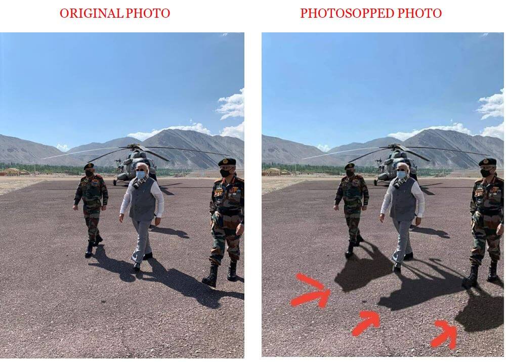 This photo of PM Modi & Others with shadows as that of lions is a ...