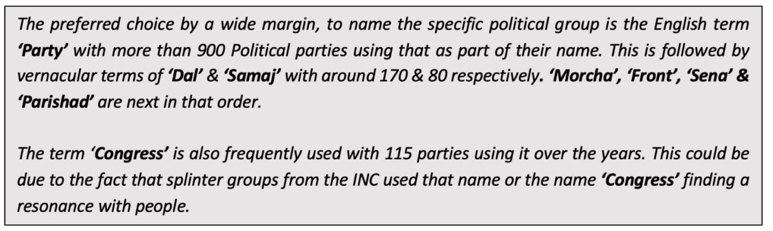 Data: How did the words used in the name of a Political Party evolve in ...