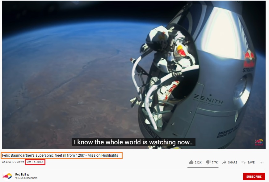 A Supersonic freefall video shared as an astronaut jumping from his ...