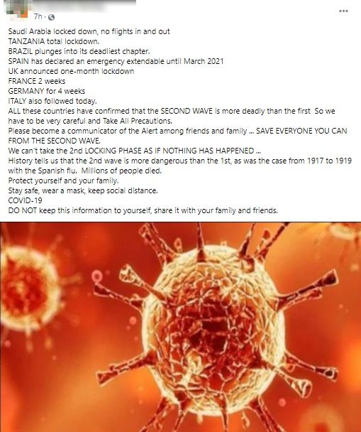 Old message revived as new lockdown restrictions in various countries ...