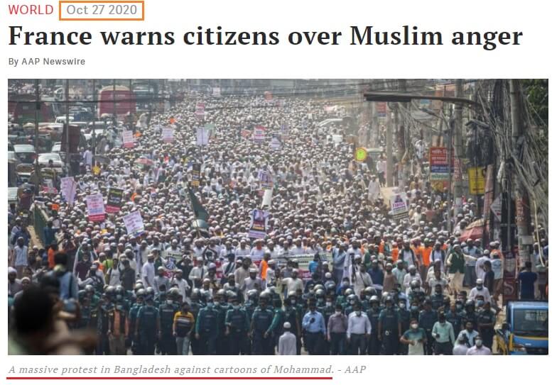 Old photo of a protest against French cartoons is falsely linked to PM ...