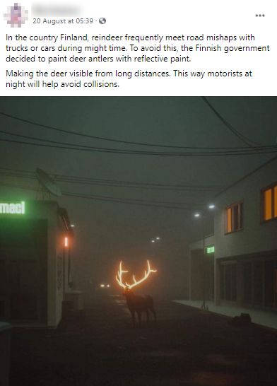 This photo of a reindeer with glowing antlers is an artwork inspired ...