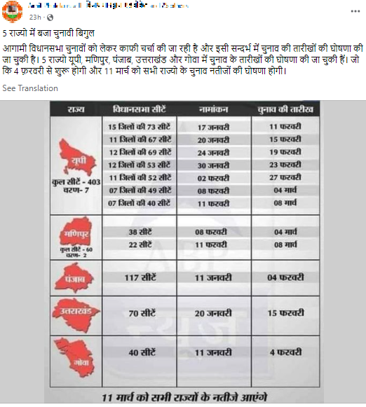 2017 election schedule is passed off as that of the upcoming 2022 ...