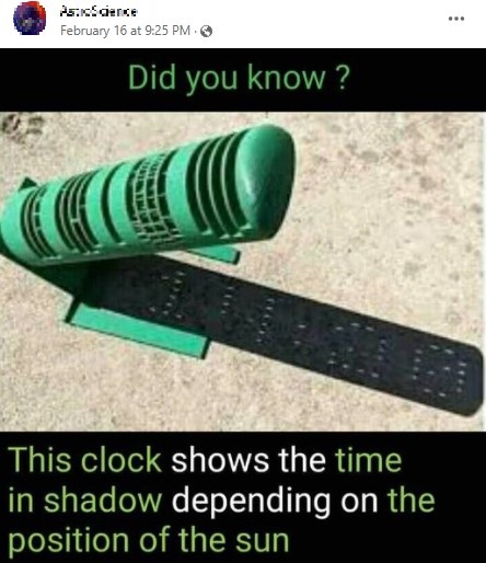 The device in the photo is a digital sundial that displays time only ...
