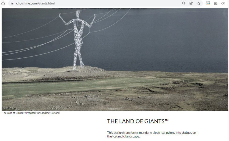 The human-shaped pylons in these pictures are just proposals; they are ...