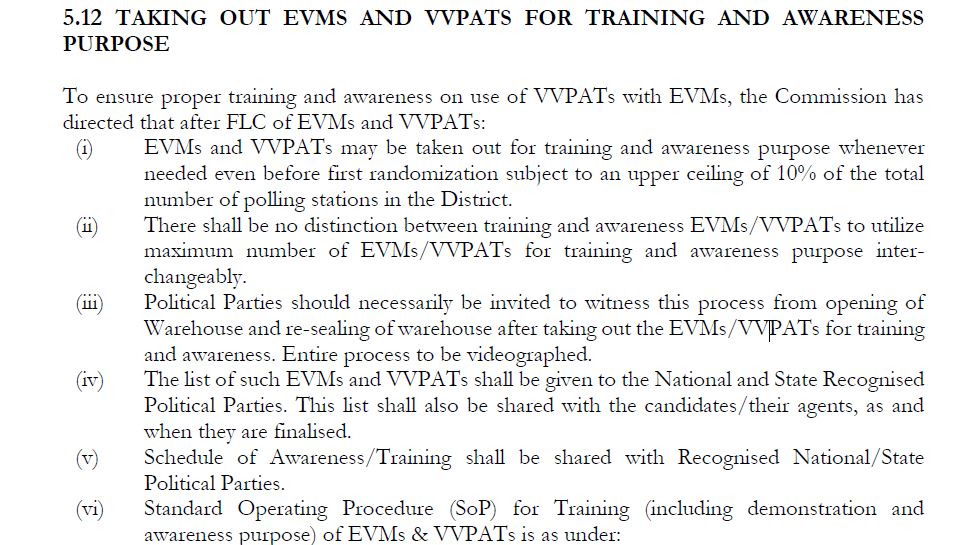 The ‘Training/Awareness EVM’ sticker can be seen on the EVMs caught in ...