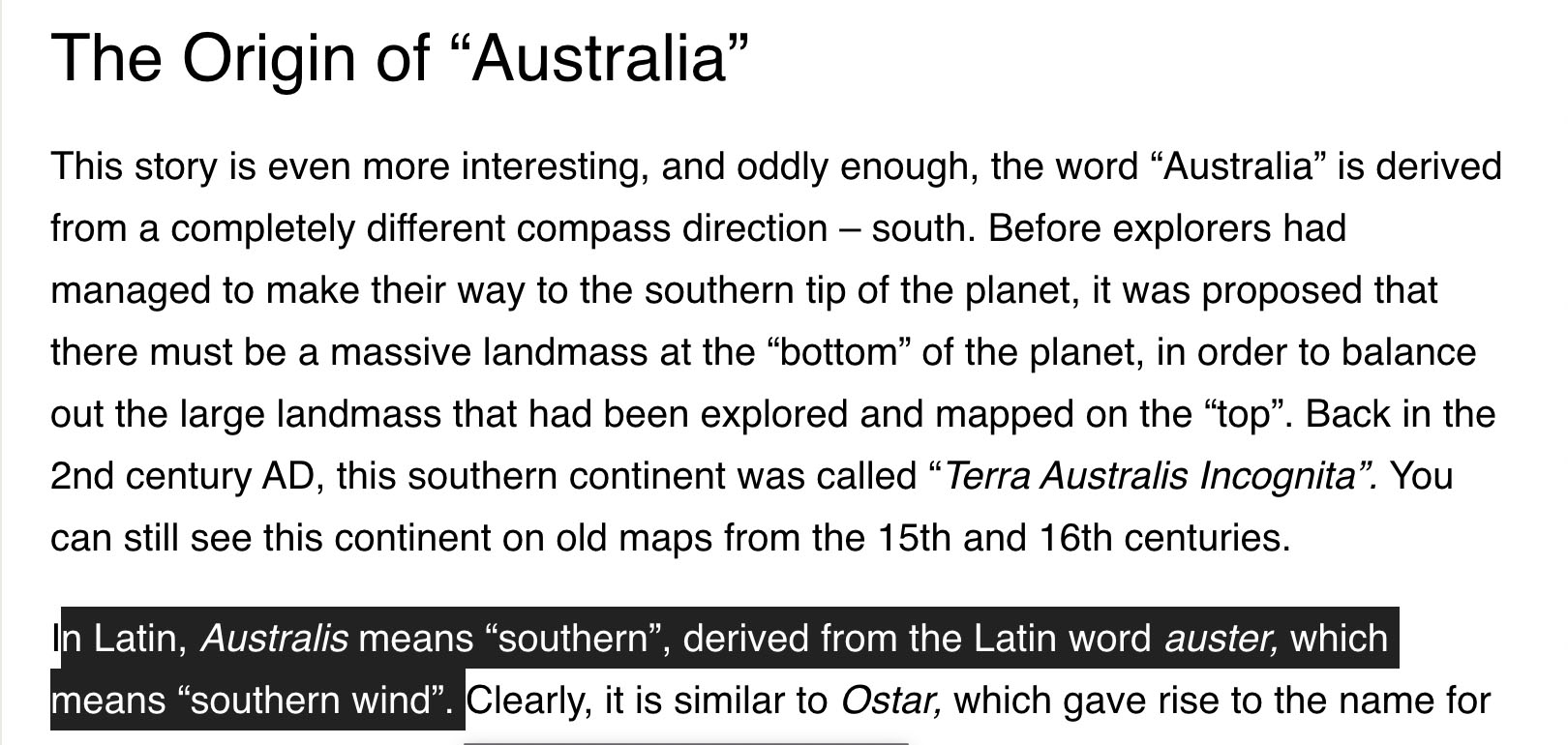 ఆస్ట్రేలియా అసలు పేరు 'అస్త్రాలయ' కాదు; లాటిన్ పదం "ఆస్ట్రేలిస్" నుండి ...