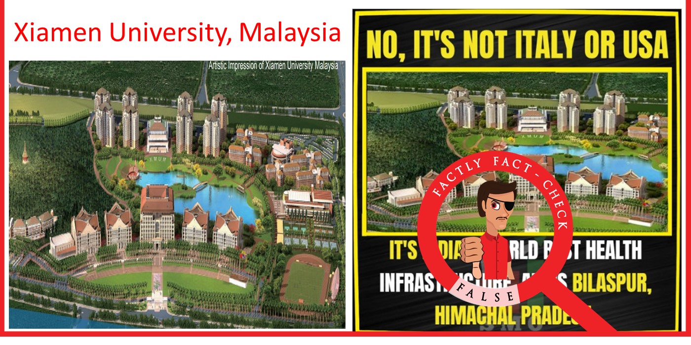 Image of Xiamen University Malaysia (XMUM) is shared as that of AIIMS ...