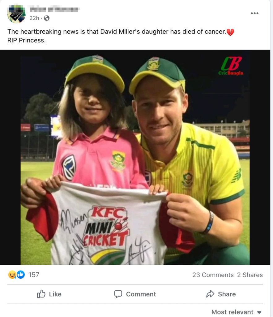 The girl in this photo who lost her life to cancer is not South African ...