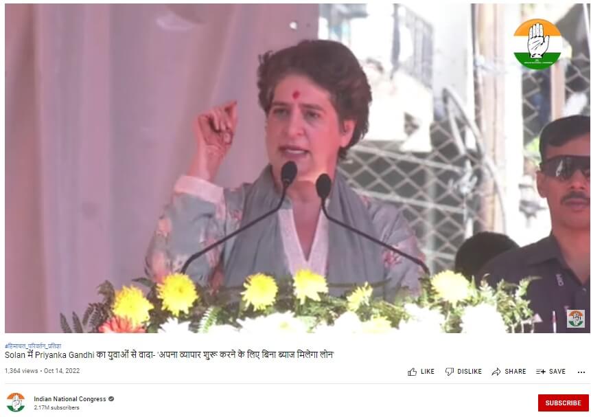 Priyanka Gandhi corrected her mistake immediately after misstating the ...