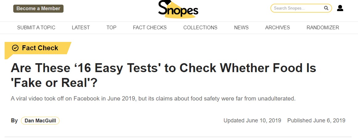 Old video featuring false food tests is being shared in the name of a ...