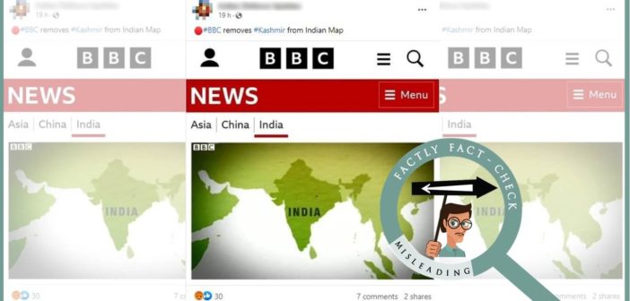 This image of BBC displaying a distorted map of India is not related to ...