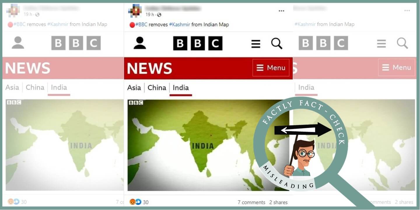 This image of BBC displaying a distorted map of India is not related to ...