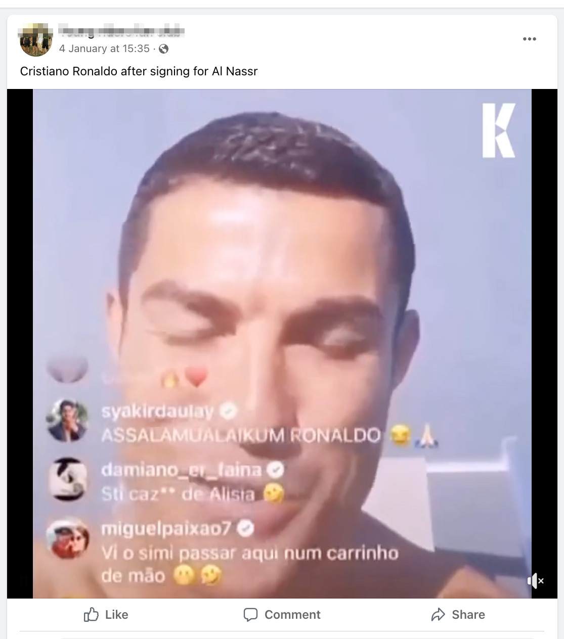 This video of Cristiano Ronaldo saying Inshallah is not after his ...