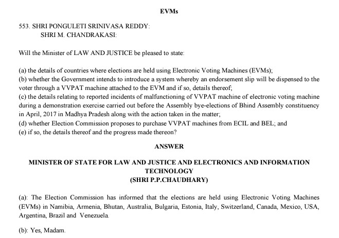 ప్రపంచవ్యాప్తంగా చాలా దేశాలు ఏదో ఒక స్థాయిలో EVMలను వినియోగిస్తున్నాయి - FACTLY