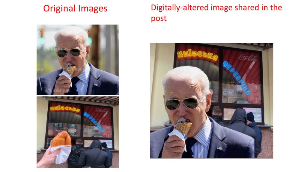 Digitally altered image shared as recent picture of Joe Biden eating ...