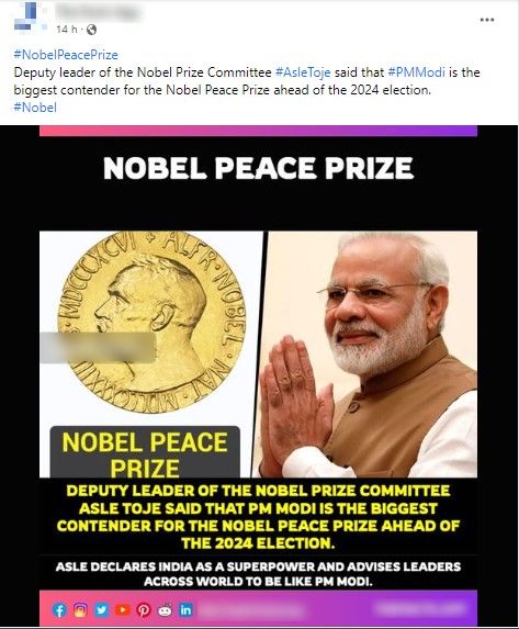 No evidence to say Asle Toje endorsed PM Modi as the top contender for ...