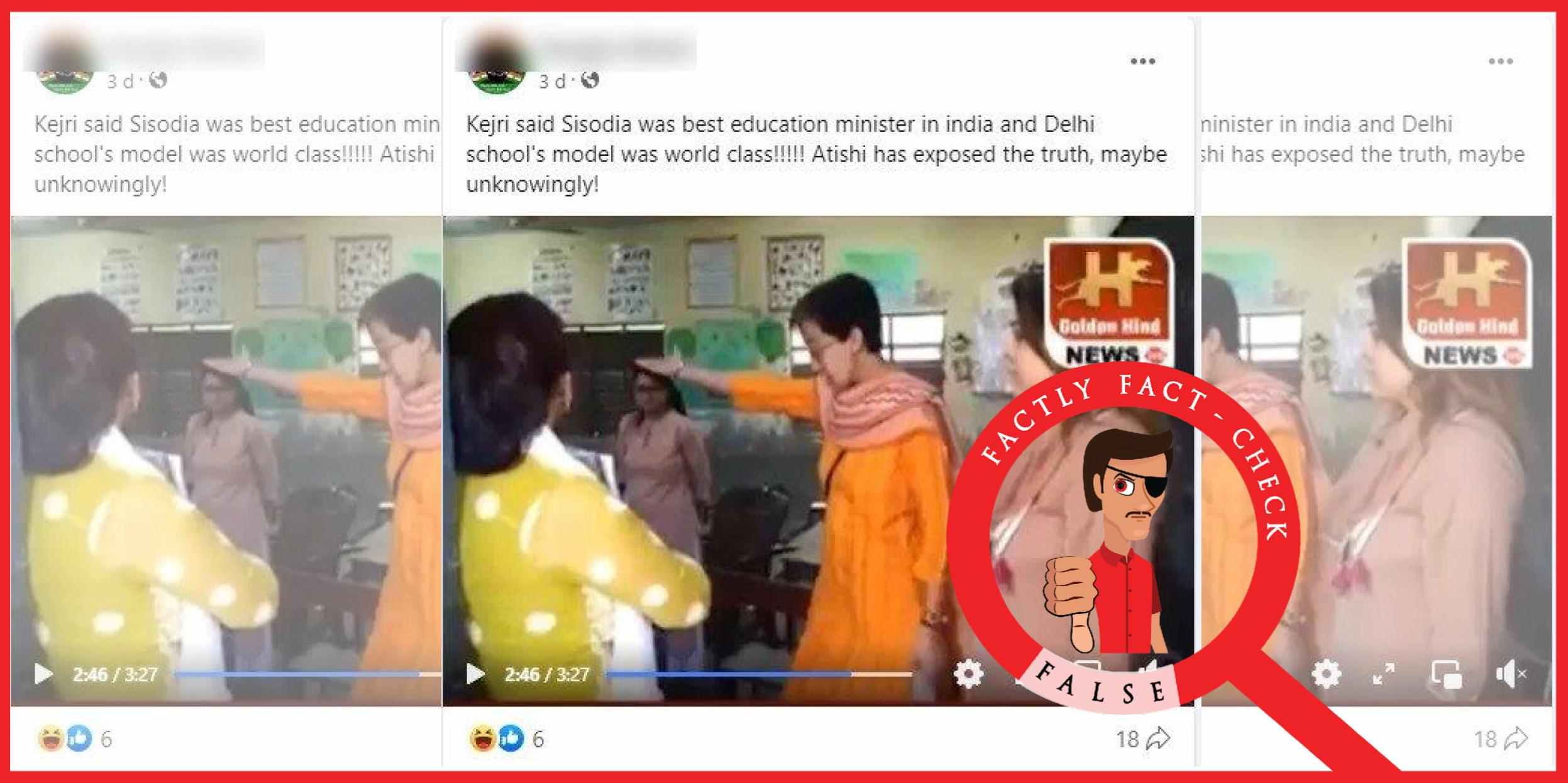 The school inspected by Atishi Marlena in this video is not run by the ...