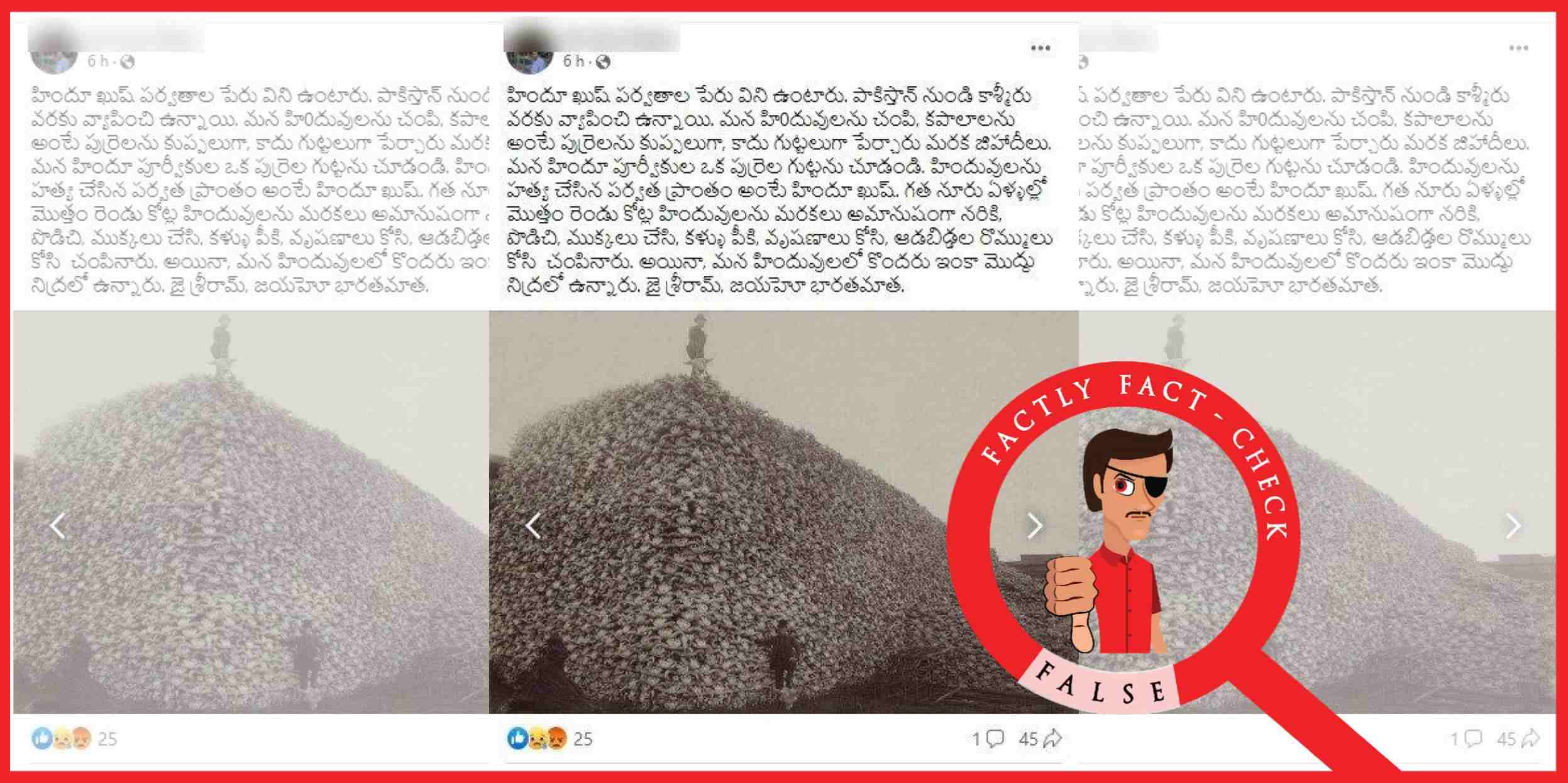 ఈ ఫొటోలో కనిపిస్తున్నది హిందువుల పుర్రెల గుట్ట కాదు, ఇవి బైసన్ (బర్రె)ల పుర్రెలు - FACTLY