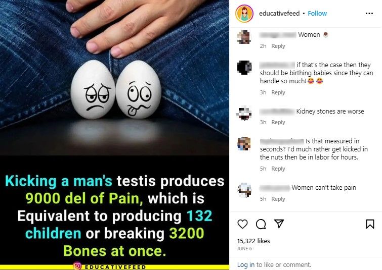 There is no scientific study to prove testicular blow is more painful ...