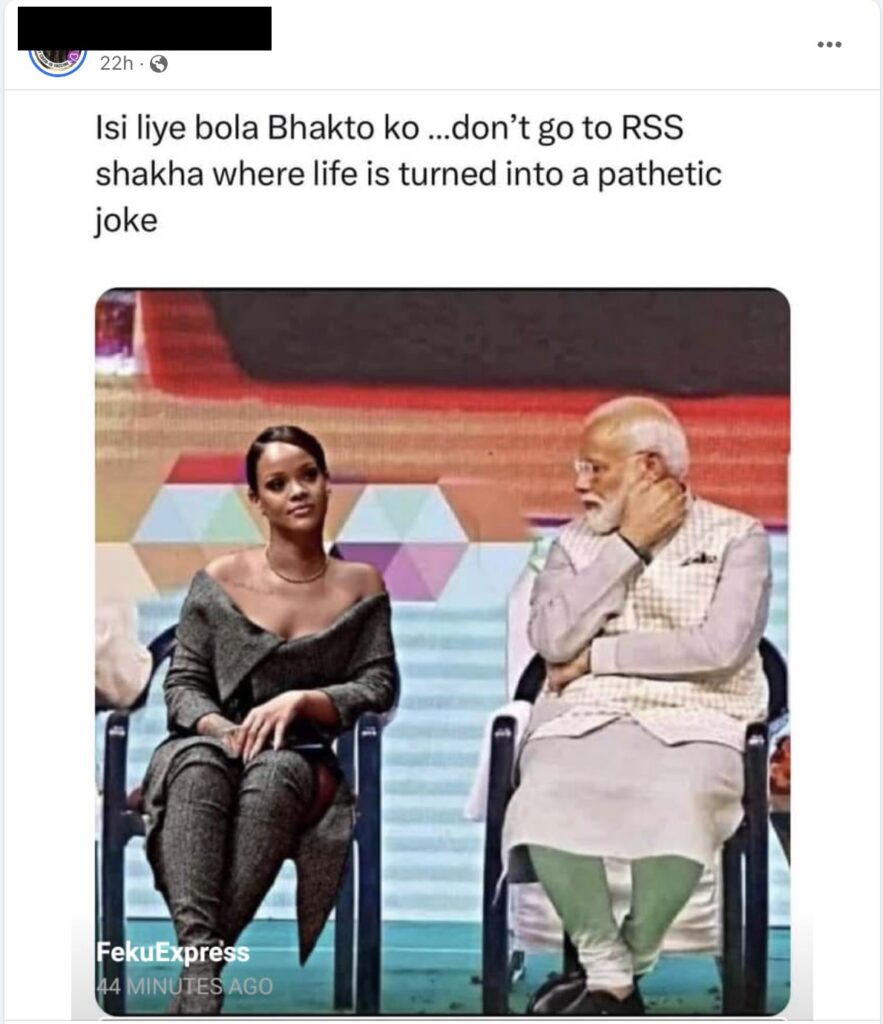 This photo of PM Modi staring inappropriately at Rihanna is morphed ...