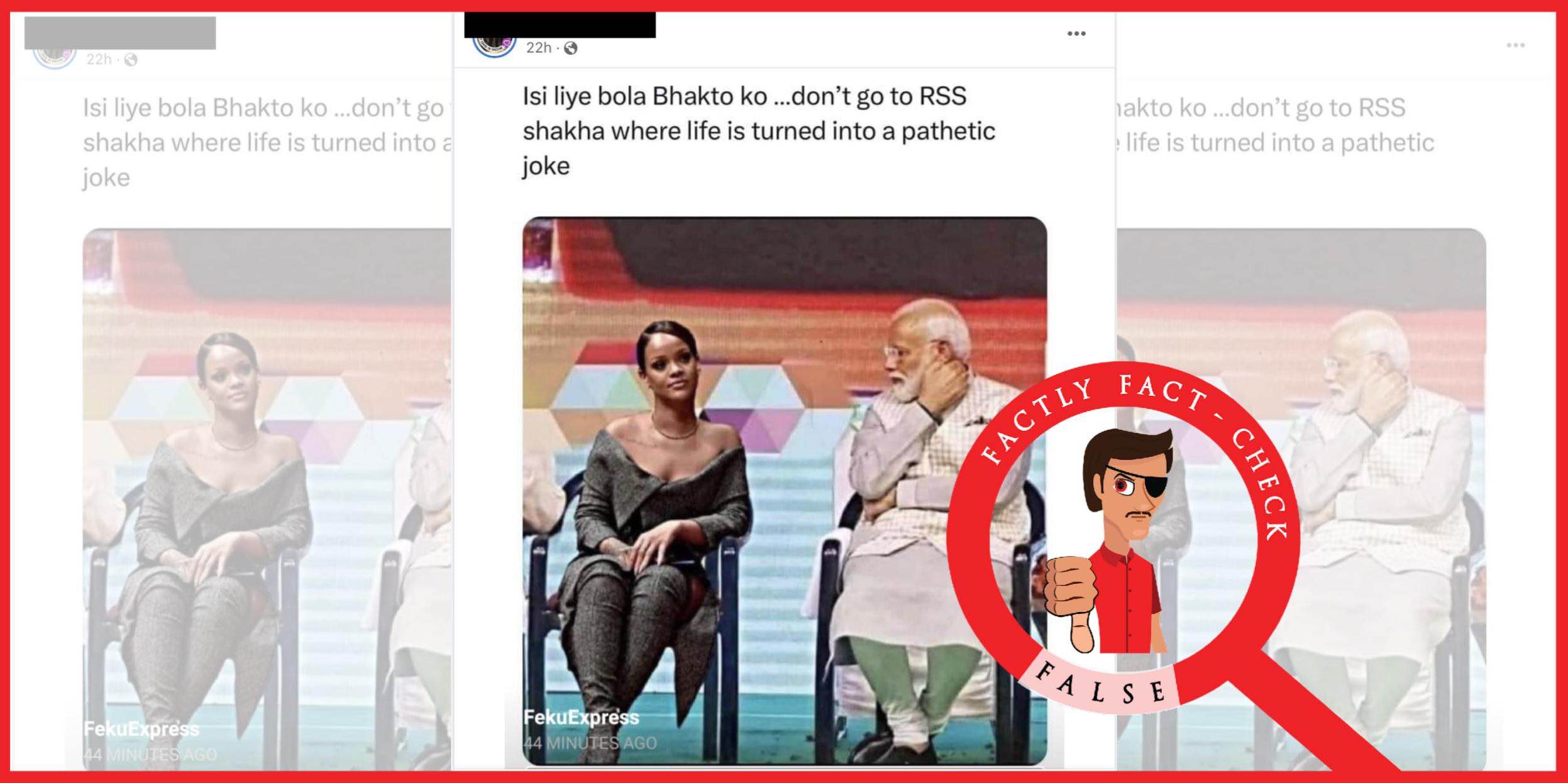 This photo of PM Modi staring inappropriately at Rihanna is morphed ...