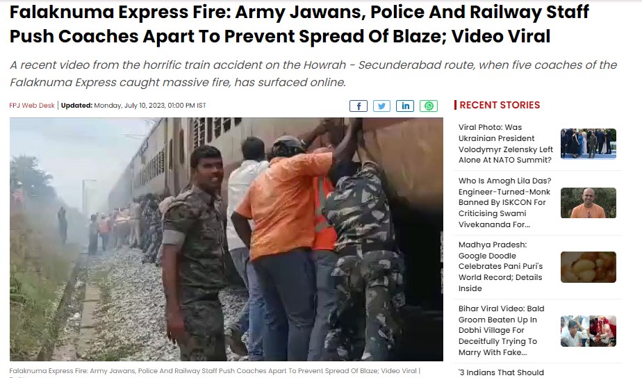 Visuals of detaching coaches from accident-bound Falaknuma express are ...