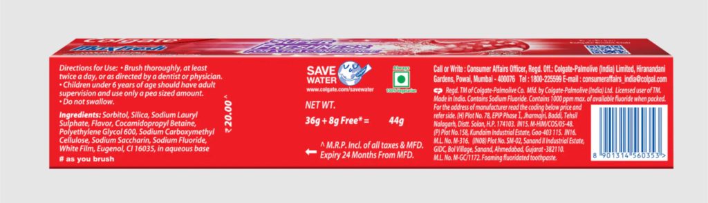 The coloured markers on toothpaste do not represent its ingredients ...