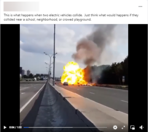 Viral video shows gas canisters exploding after the non-electric truck ...