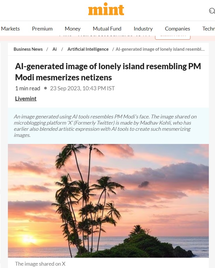 This image with trees depicting the face of PM Modi is AI-generated ...