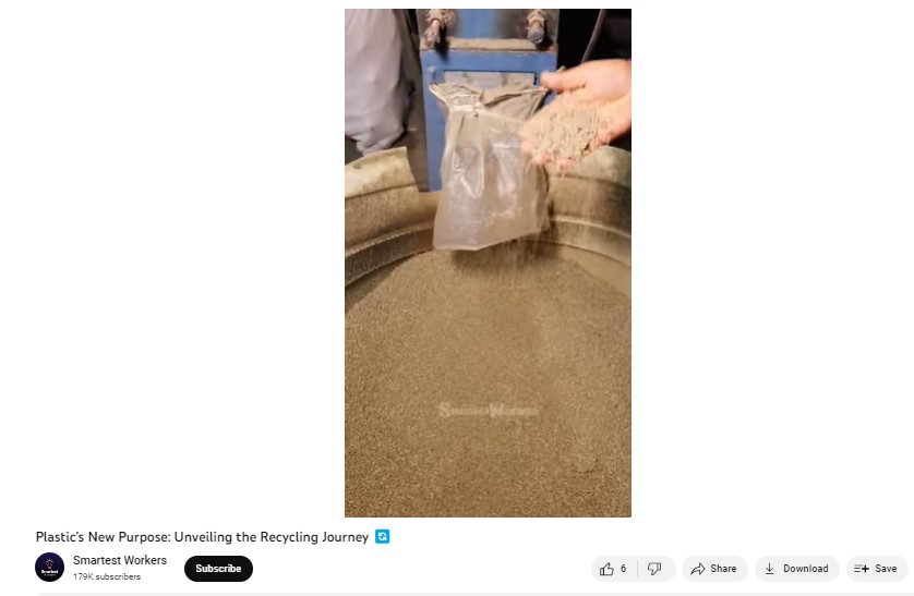 Video showing the manufacturing of recycled plastic granules shared as ...