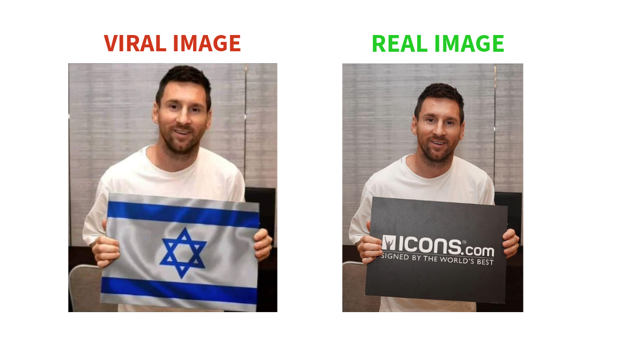 This image of footballer Lionel Messi depicting him as holding the ...