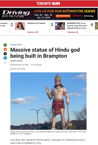 Edited news report falsely shared as human faeces found near Hanuman ...