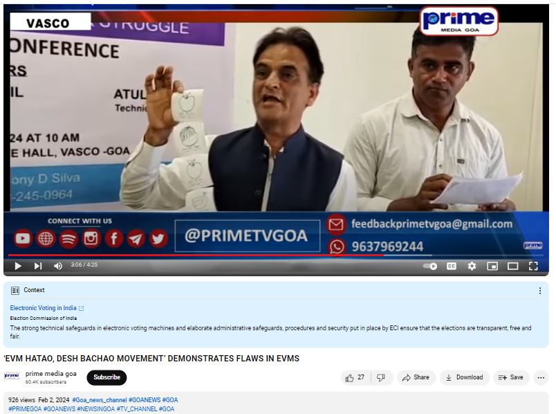 The CEO of Gujarat did not give any demonstration to show EVM malfunction - FACTLY