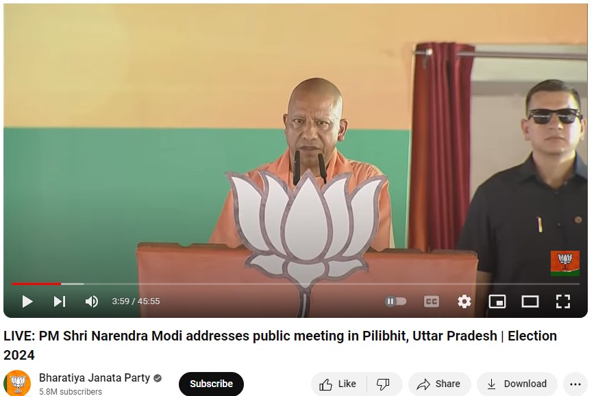 Video depicting a candid moment between Narendra Modi and Yogi ...