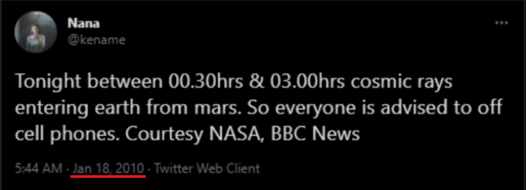 This viral message advising people to switch off their phones for protection from cosmic rays is ...