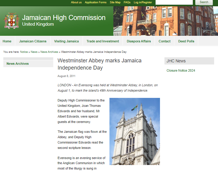 Westminster Abbey in London flew the Pakistan flag to commemorate ...