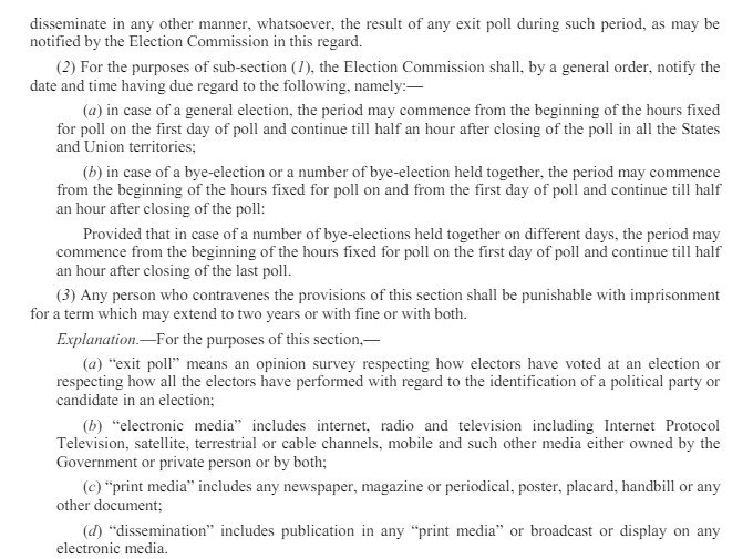 Republic TV did not publish any exit poll related to the first phase of ...